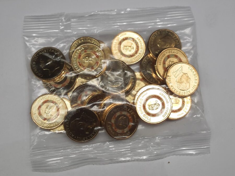 Sealed Bag of 25 Two Dollar Bucks Coins "Bingo - Hooray" 2026 Coloured ...
